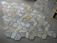 China Oyster Split Face Slate Flagstone Natural Quartzite Patio Stone 1.2-1.5cm Thick for sale