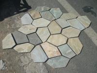 China Oyster Split Face Slate Flagstone Natural Quartzite Patio Stone 1.2-1.5cm Thick for sale