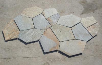 China Oyster Split Face Slate Quartzite Flagstone Patio Pavers 1.2-1.5cm Natural Stone Walkway for sale