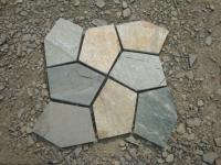 China Oyster Flagstone Patio Stones Natural Quartzite Wall Cladding 1.2-1.5cm Thick for sale