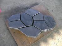 China Black Slate Flagstone 1.2-1.5cm Natural Stone Paving for Walkways Patios Flooring Wall Cladding for sale