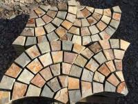 China Natural Rusty Slate Fan Flagstone 2cm 3cm Patio Pavers Outdoor Walkway Stone for sale