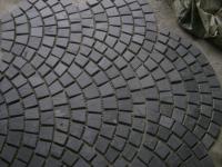 China Black Slate Fan Flagstone Pavers 2cm 3cm Thick Meshed Patio Walkway Stones for sale