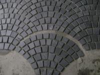 China Black Slate Fan Flagstone Pavers 2cm 3cm Thick Meshed Patio Walkway Stones for sale
