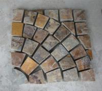 China China Rusty Slate Split Face Flagstone Pavers Slate Meshed Flagstone Multicolor Fan Pattern Wall for sale