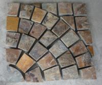 China China Rusty Slate Split Face Flagstone Pavers Slate Meshed Flagstone Multicolor Fan Pattern Wall for sale