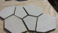 China White Quartzite Meshed Flagstone 60x60cm Natural Flamed Stone Patio Pavers Wall Cladding for sale