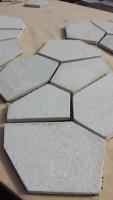 China White Quartzite Meshed Flagstone 60x60cm Natural Flamed Stone Patio Pavers Wall Cladding for sale