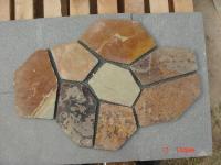 China Rusty Split Face Slate Flagstone Multicolor Slate Meshed Flagstone Natural Slate Flagstone Pavers for sale