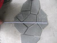 China Grey Split Face Slate Flagstone Patio Natural Slate Meshed Flagstone 1.2-1.5cm Thick Exterior Wall Stone for sale