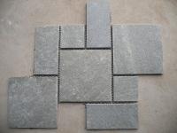 China Grey Riven Slate Flagstone Patio Natural Slate Paving Stone 406x508mm 15-20mm Thick for sale