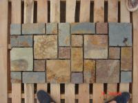 China China Multicolor Slate Meshed Flagstone 506x506mm Natural Riven Paving Stone for Patios for sale