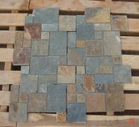 China China Multicolor Slate Meshed Flagstone 506x506mm Natural Riven Paving Stone for Patios for sale