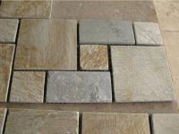 China Oyster Split Face Slate Flagstone 305x305mm Natural Quartzite Paving Stone for Patio Wall Cladding for sale