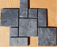 China Black Slate Flagstone Mosaic Mat 305x305mm Natural Paving Stone for Patio Floor for sale