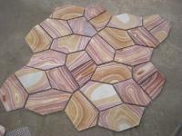 China Yellow Wood Sandstone Flagstone Patio Pavers 1.2-1.5cm Thick Natural Sandstone Wall Cladding for sale