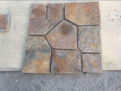 China Rustic Quartzite Flagstone Flooring Natural Stone Pavers 1.2-1.5cm Thick Outdoor Wall Stone for sale