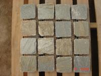 China Oyster Split Face Slate Flagstone 400x400mm Natural Stone Patio Pavers for Walkway Driveway for sale