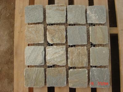 China Oyster Split Face Slate Flagstone 400x400mm Natural Stone Patio Pavers for Walkway Driveway for sale