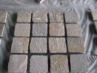 China Oyster Split Face Slate Flagstone 400x400mm Natural Stone Patio Pavers for Walkway Driveway for sale