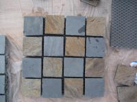 China Rusty Split Face Slate Flagstone Driveway Natural Paving Stone 400x400x30mm for sale
