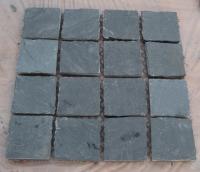 China Grey Slate Flagstone Pavers 400x400mm Natural Stone Patio Walkway Flooring Tumbled Edge for sale