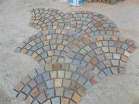 China Natural Rusty Slate Fan Flagstone 2cm 3cm Patio Pavers Outdoor Walkway Stone for sale