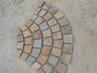 China Natural Rusty Slate Fan Flagstone 2cm 3cm Patio Pavers Outdoor Walkway Stone for sale
