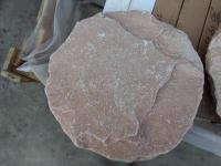 China Pink Sandstone Round Stepping Stone 40x40cm Natural Garden Paving Stone for Landscaping for sale