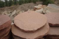 China Red Sandstone Garden Stepping Stone 60x30x3cm Tumbled Paving Stone for Exterior Landscaping for sale