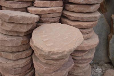 China Red Sandstone Garden Stepping Stone 60x30x3cm Tumbled Paving Stone for Exterior Landscaping for sale