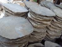 China Grey Slate Garden Stepping Stones 30x30cm Natural Paving Stone Exterior Landscaping Pavers for sale