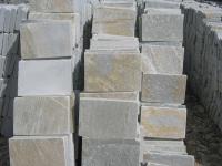 China Natural Yellow Oyster Slate Quartzite Paving Stone 60x60cm Tumbled Patio Pavers for sale