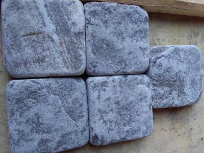 China Natural Blue Quartzite Tumbled Paving Stone 60x60cm Square Patio Walkway Pavers for sale