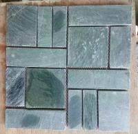China Green Slate Mosaic Natural Stone Wall and Floor Mosaic Tile 305x305mm for sale