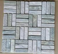 China Yellow Quartzite Mosaic Tile 2.5x8cm Natural Stone Wall Floor Mosaic Parquet for sale