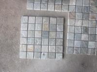 China Yellow Quartzite Mosaic Tile 2.5x8cm Natural Stone Wall Floor Mosaic Parquet for sale