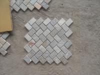 China Yellow Quartzite Mosaic Tile 2.5x8cm Natural Stone Wall Floor Mosaic Parquet for sale