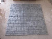 China Black Slate Mosaic Wall Tile Natural Stone Mosaic 305x305mm Carbon Black Floor Parquet for sale