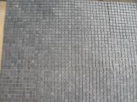 China Black Slate Mosaic Tile 305x305mm Natural Stone Wall Floor Mosaic Carbon Black Parquet for sale