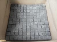 China Black Slate Mosaic Tile 305x305mm Natural Stone Wall Floor Mosaic Carbon Black Parquet for sale