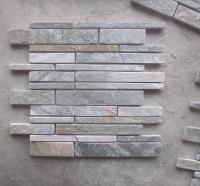 China Natural Oyster Stone Mosaic Tile 305x305mm Wall Floor Mosaic Yellow Quartzite for sale