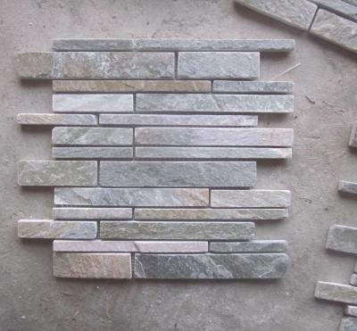 China Natural Oyster Stone Mosaic Tile 305x305mm Wall Floor Mosaic Yellow Quartzite for sale