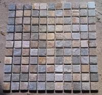 China Natural Stone Oyster Mosaic Tile 305x305mm Yellow Quartzite Wall Floor Mosaic Parquet for sale
