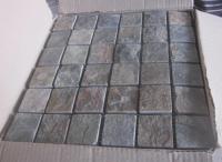 China Natural Rust Slate Mosaic Tile 305x305mm Wall Floor Decorative Stone Parquet for sale