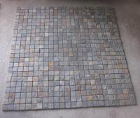 China Natural Rust Slate Mosaic Tile 305x305mm Wall Floor Decorative Stone Parquet for sale