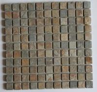 China Rusty Slate Stone Mosaic 305x305mm Natural Wall Tile for Interior Exterior Decor for sale