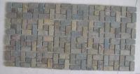 China Natural Slate Stone Mosaic Tile 305x305mm Rusty Multicolor Wall Floor Tile for sale