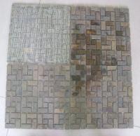 China Natural Slate Stone Mosaic Tile 305x305mm Rusty Multicolor Wall Floor Tile for sale