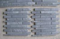 China Black Slate Mosaic Wall and Floor Tiles 305x305mm Natural Stone Mosaic Pattern for Interior Exterior for sale